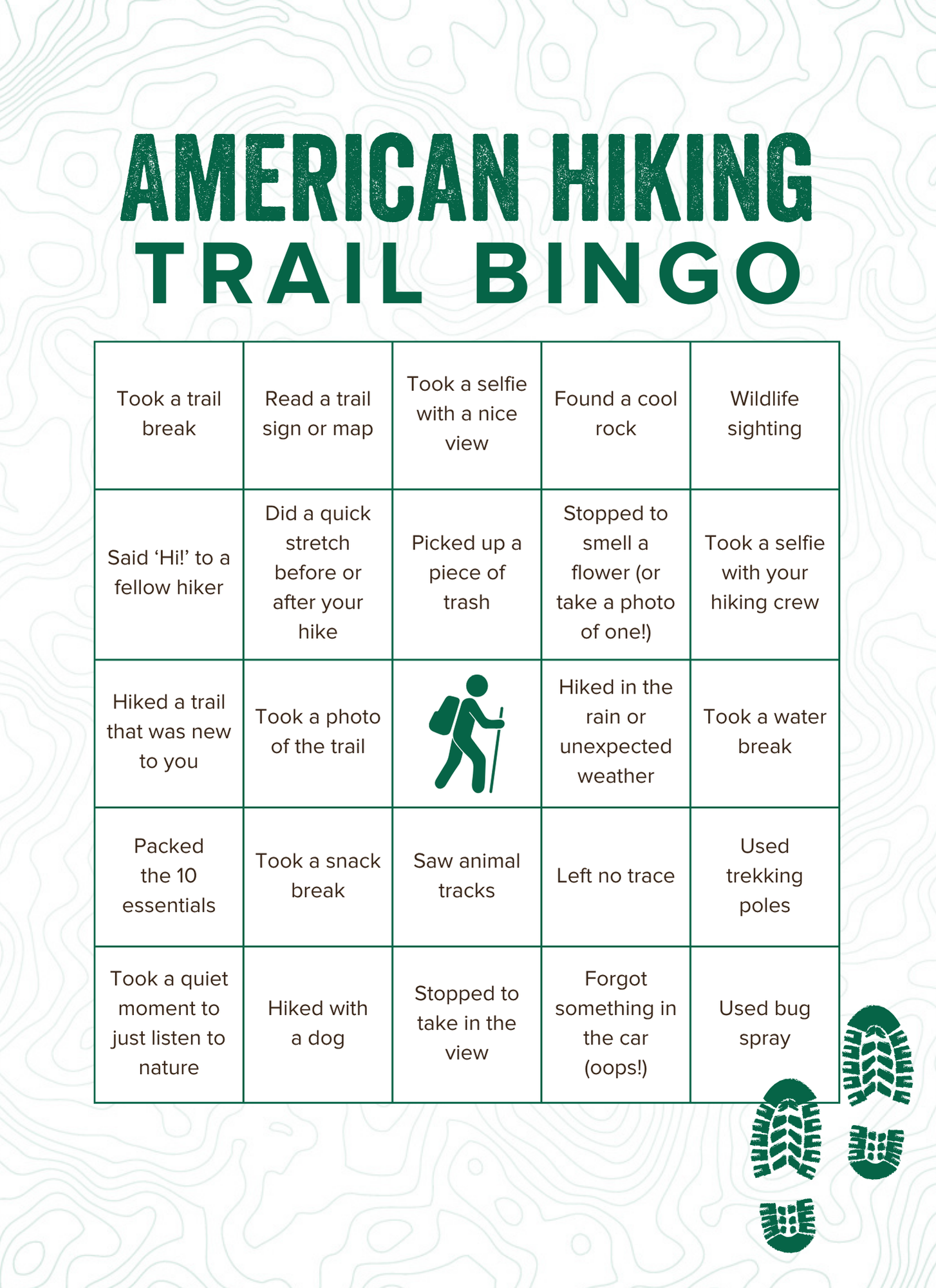 Hit the Trail with Trail Bingo! - American Hiking Society